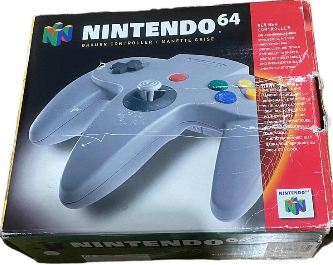 Nintendo 64 Grey Controller Boxed PAL – Cardcollectors